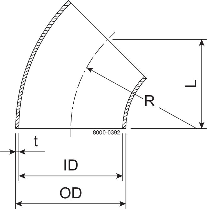 BEND 45 BS DN32 HSF2 1.4404